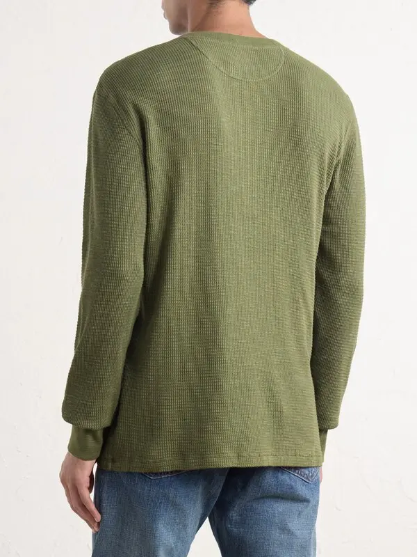Ralph Lauren Waffle-knit Cotton-jersey Henley T-shirt
