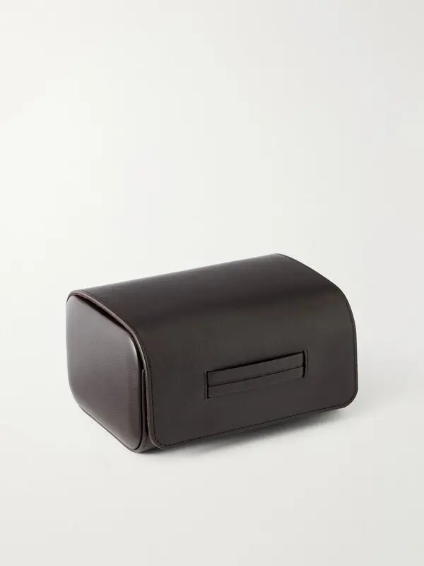 Zegna Secondskin Leather Watch Roll - Brown