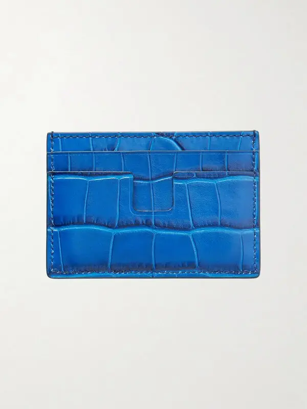 TOM FORD Croc-effect Leather Card Holder