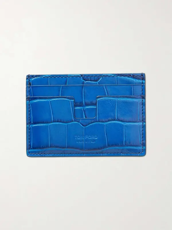 TOM FORD Croc-effect Leather Card Holder