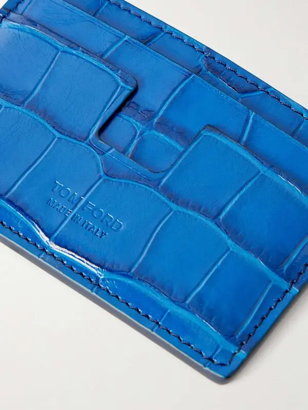 TOM FORD Croc-effect Leather Card Holder