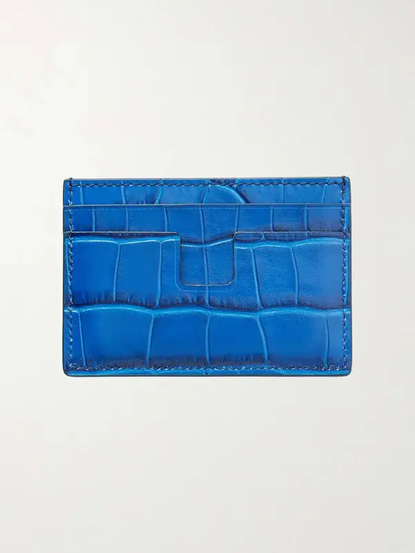 TOM FORD Croc-effect Leather Card Holder