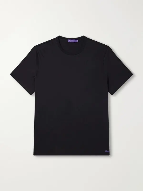 Ralph Lauren Purple Label Cotton-jersey T-shirt - Black