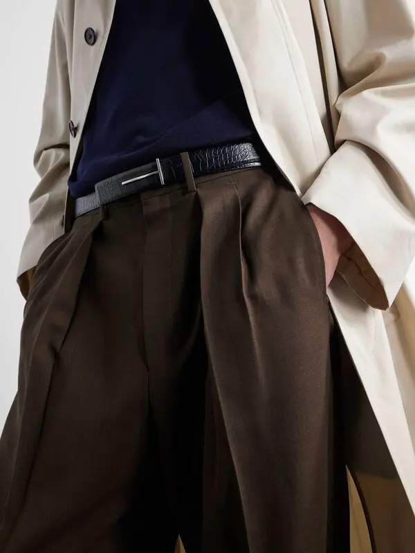 TOM FORD 2.5 Cm Croc-effect Leather Belt