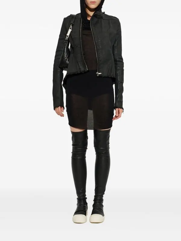 Rick Owens Asymmetrical Zip-up Denim Jacket