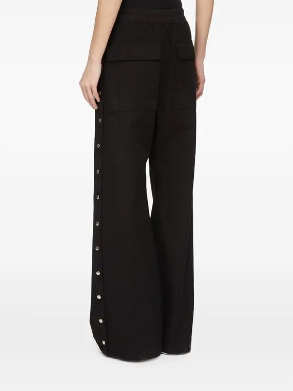 Rick Owens Wide-leg Sweatpants With Snap Button Detailing - Black