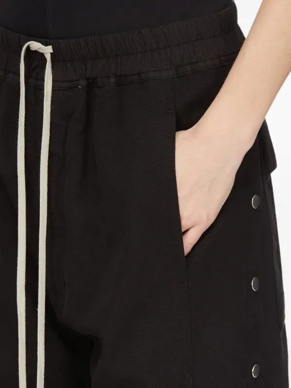 Rick Owens Wide-leg Sweatpants With Snap Button Detailing - Black