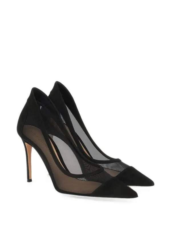 GIANVITO ROSSI Suede And Mesh Pumps