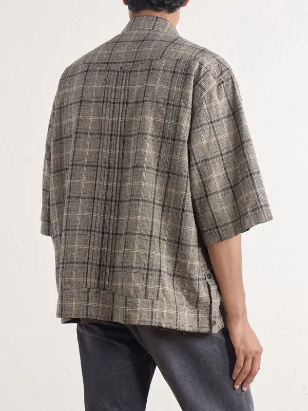 Kapital Glen Embroidered Checked Linen And Cotton-blend Shirt