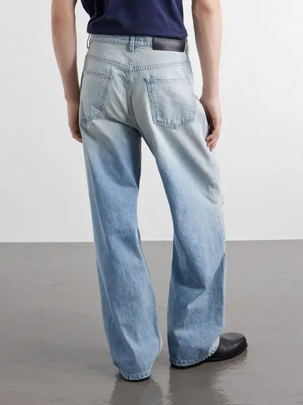 NAHMIAS Wide-leg Distressed Jeans