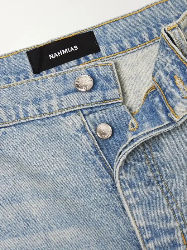 NAHMIAS Wide-leg Distressed Jeans