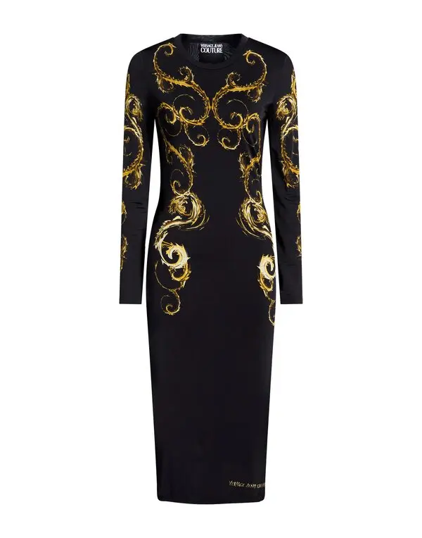 Versace Midi Dress Size Viscose, Elastane