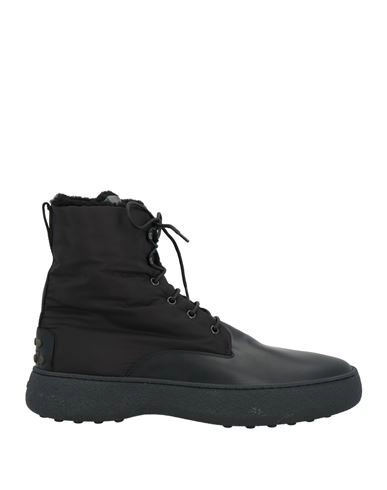 TOD'S Lace-up Leather And Nylon Ankle Boots - Black