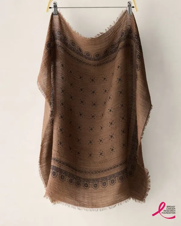 HAVEN WELL WITHIN Oversized Wool Bandana - Deep Mocha Multicolor