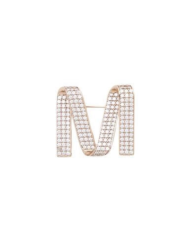 Max Mara Brooch Platinum Metal, Zirconia - Grey