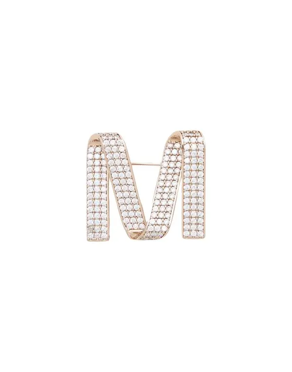Max Mara Brooch Platinum Metal, Zirconia