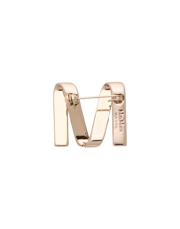 Max Mara Brooch Platinum Metal, Zirconia