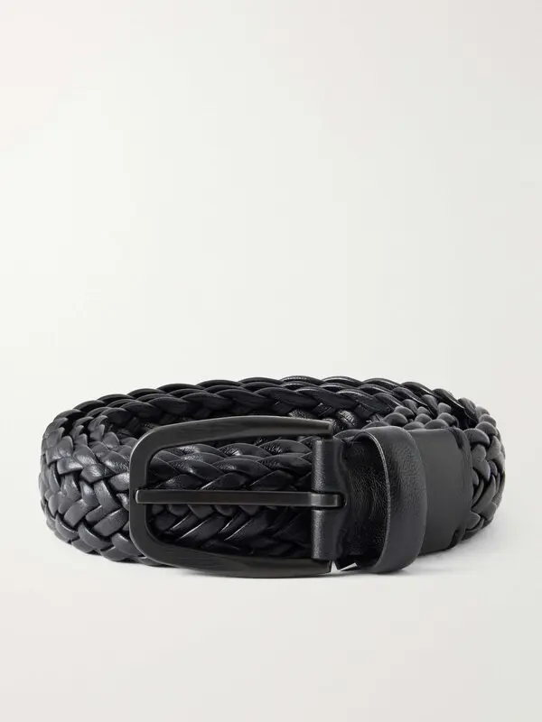 Zegna 3.2cm Braided Leather Belt
