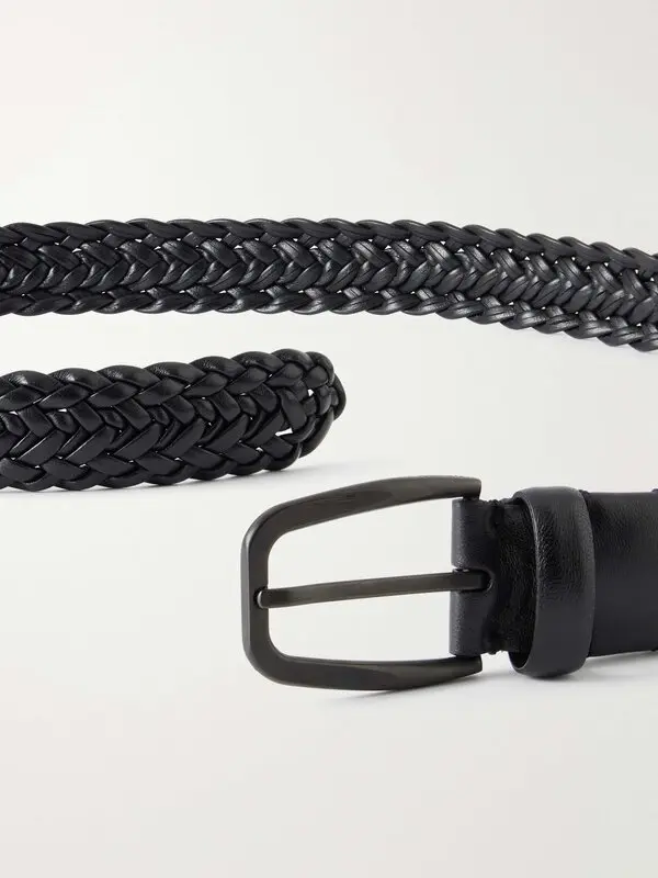 Zegna 3.2cm Braided Leather Belt