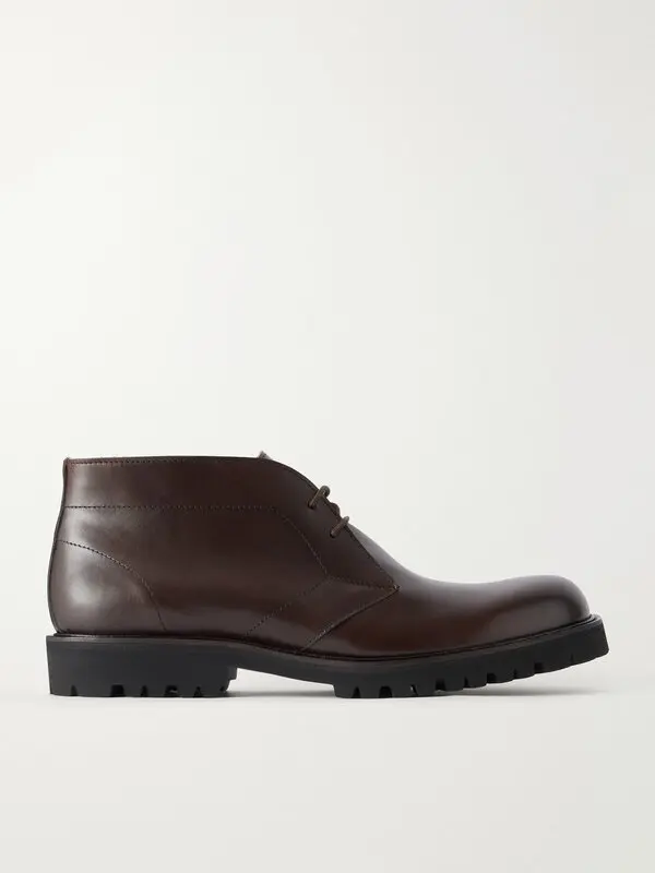 Mr P. Leather Desert Boots With Chunky Soles - Brown