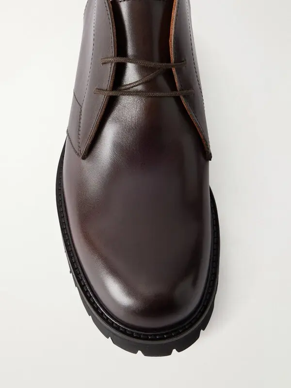 Mr P. Leather Desert Boots With Chunky Soles - Brown
