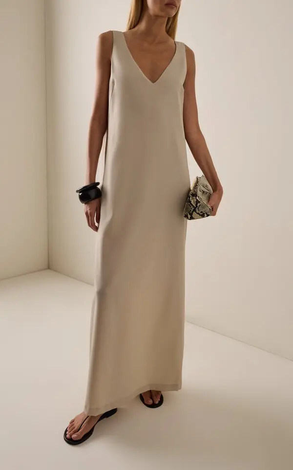 HOUSE OF DAGMAR V-neck Wool-blend Maxi Dress
