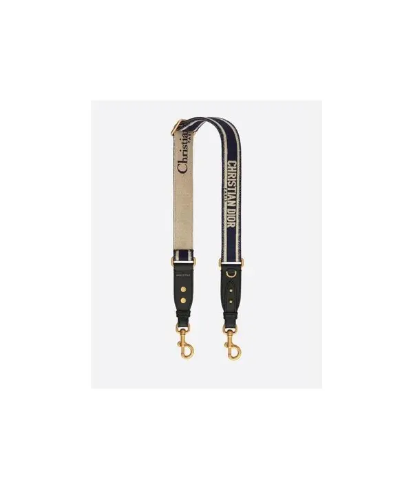 Dior Adjustable Shoulder Strap With Ring - Black
