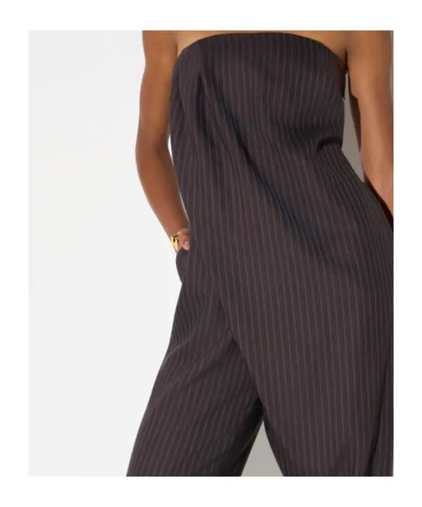 Elisabetta Franchi Strapless Pinstripe Jumpsuit