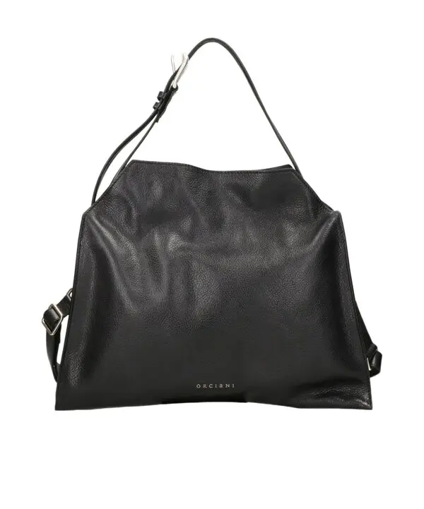 Orciani Trinity Peach Midi Shoulder Bag - Black
