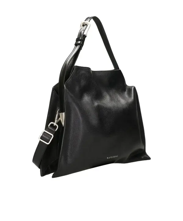 Orciani Trinity Peach Midi Shoulder Bag - Black