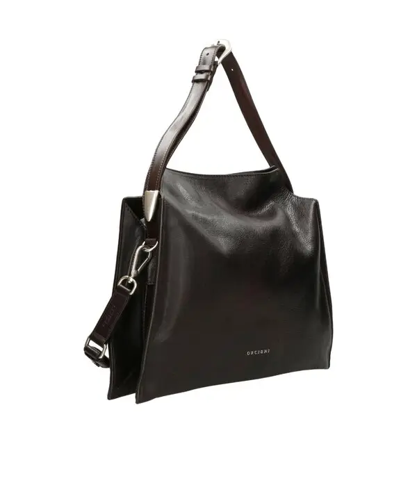 Orciani Logo-embellished Shoulder Bag - Brown