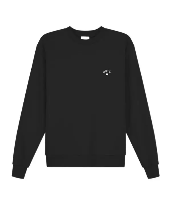 ARTE ANTWERP Logo-embroidered Heart-motif Sweatshirt - Black