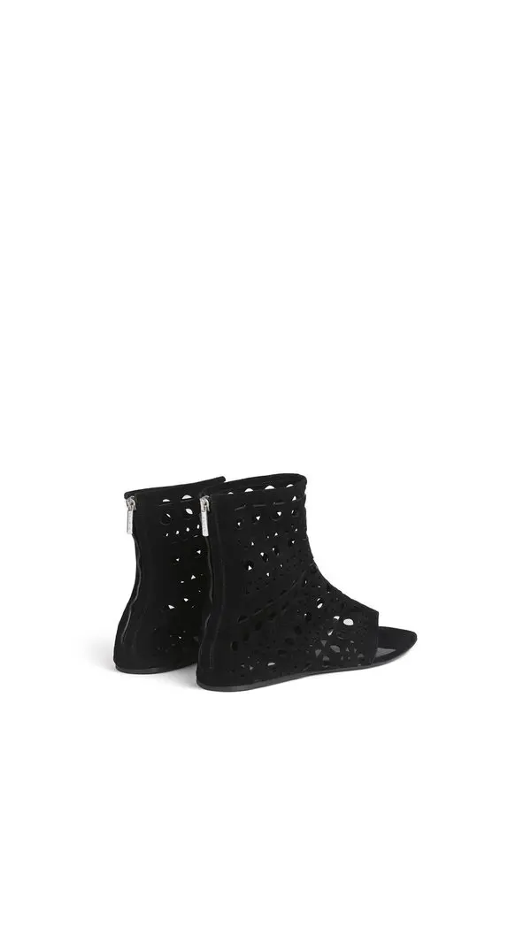Alaïa High-top Flat Sandals With Signature Perforations