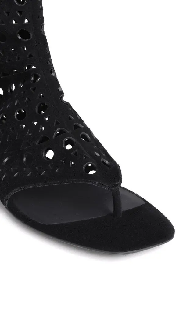 Alaïa High-top Flat Sandals With Signature Perforations