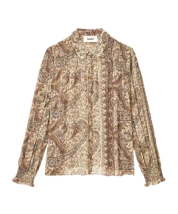 Ba&sh Printed Paisley Long Sleeve Button-down Shirt