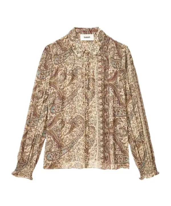 Ba&sh Cleo Paisley Print Blouse - Nude
