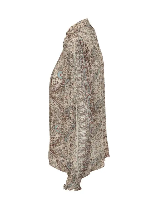 Ba&sh Cleo Paisley Print Blouse - Nude