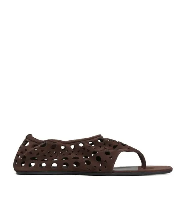 Alaïa Vienne Laser-cut Suede Sandals
