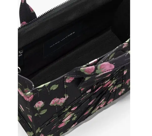Marc Jacobs Vintage Floral Oversized Bow Medium Tote Bag - Black
