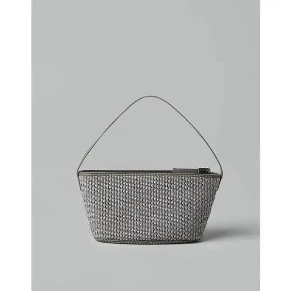 Brunello Cucinelli Monili Detail Woven Shoulder Strap Bag