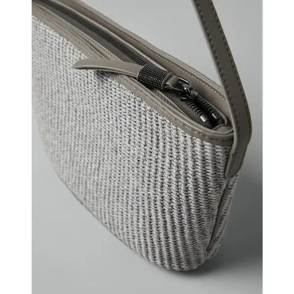 Brunello Cucinelli Monili Detail Woven Shoulder Strap Bag