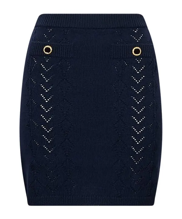 Alessandra Rich Lace-knit High-waisted Mini Skirt