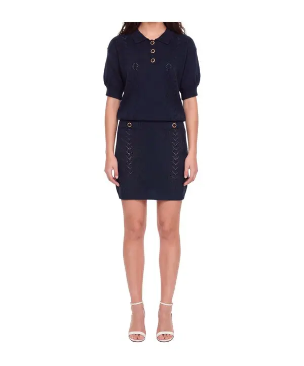 Alessandra Rich Lace-knit High-waisted Mini Skirt