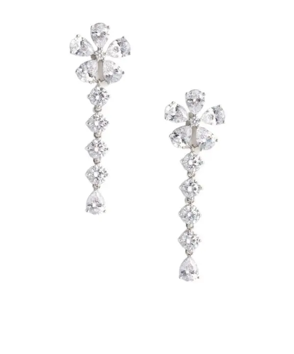 SELF-PORTRAIT Crystal Flower Dangle Earring - Multi