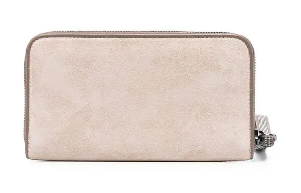 Brunello Cucinelli Debossed-logo Suede Wallet