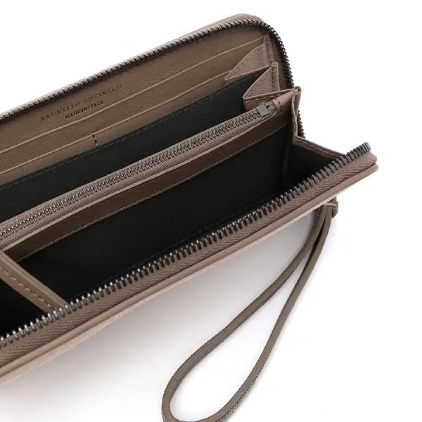 Brunello Cucinelli Debossed-logo Suede Wallet