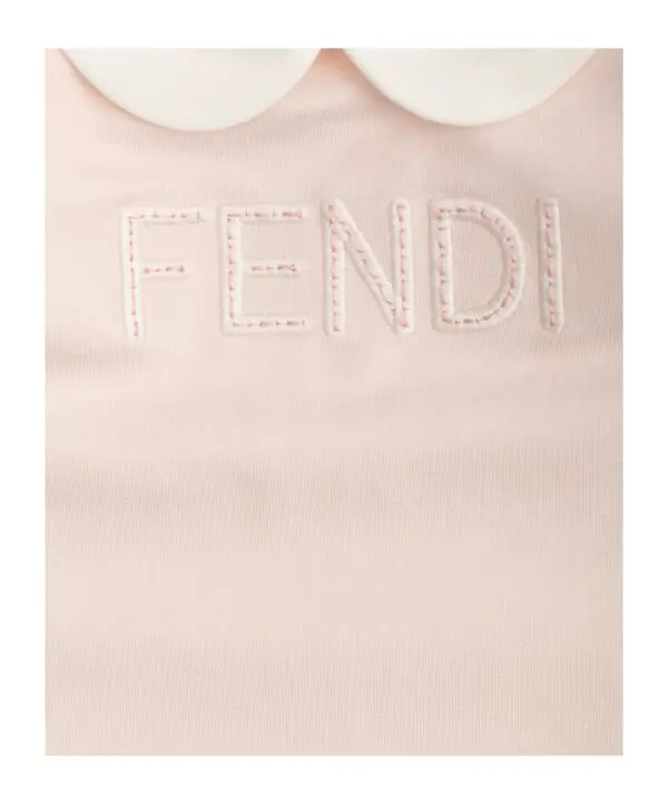 Fendi Logo-embroidered Peter Pan-collar Babygrow Set