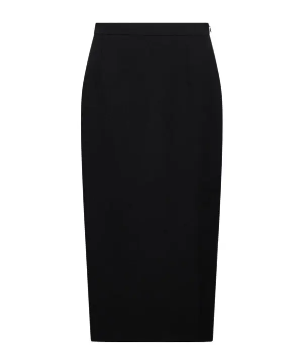 Alessandra Rich Wool Crepe Midi Skirt