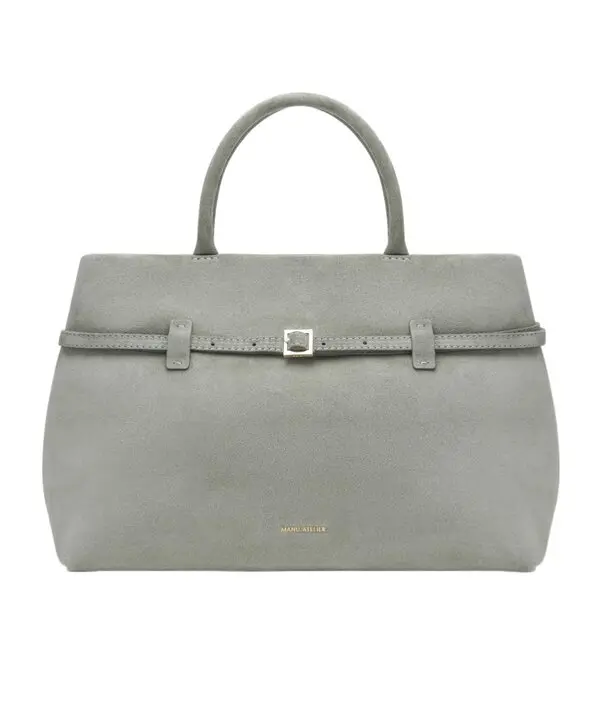 Manu Atelier Buckle Detailed Top Handle Bag - Green