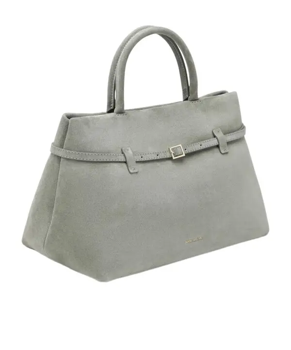 Manu Atelier Buckle Detailed Top Handle Bag - Green
